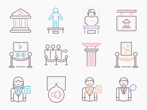 85 Art Gallery Icon Set - Flat Icons