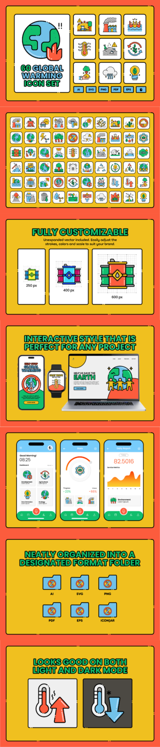 60 Climate Icon Set - Flat Icons