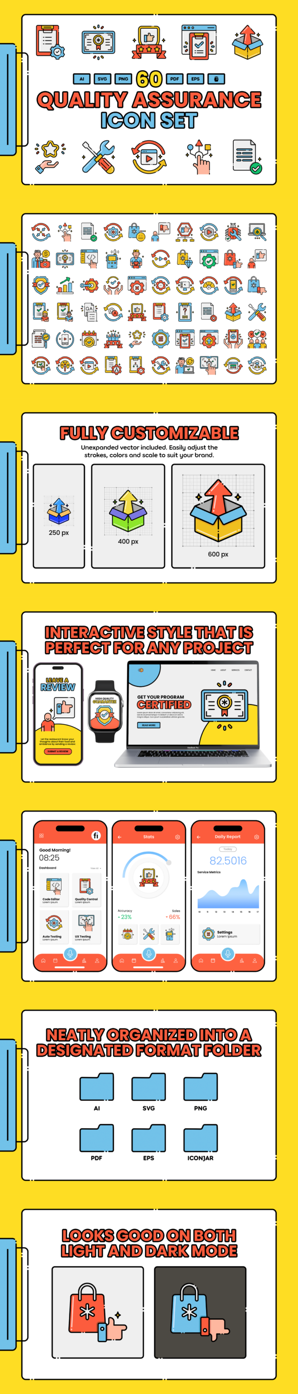60 Testing Icon Set - Flat Icons
