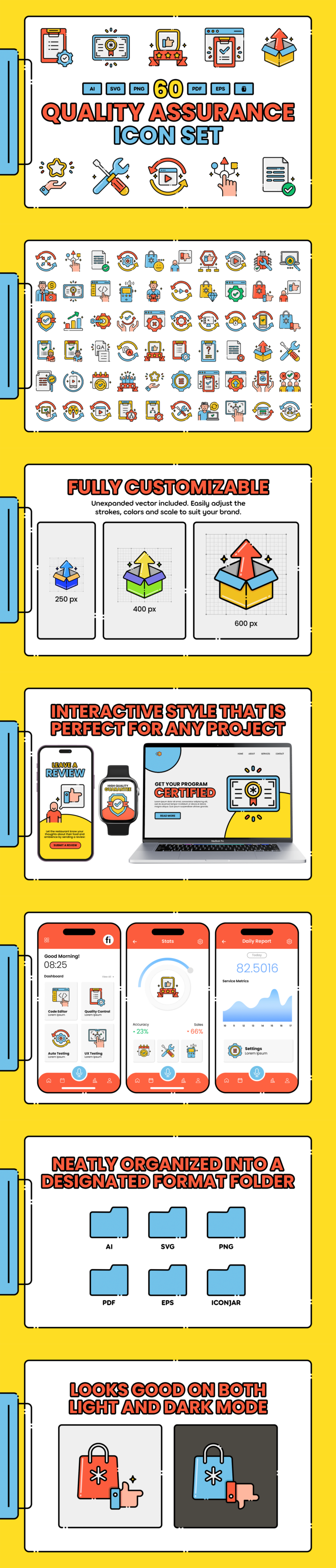 60 Testing Icon Set - Flat Icons