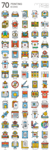 70 Copying Icon Set - Flat Icons