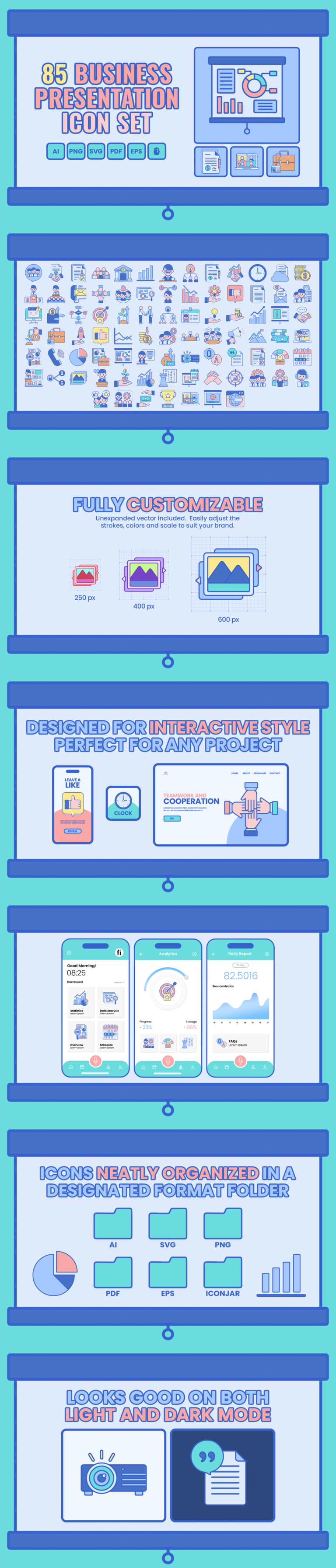 85 Business Proposal Icon Set - Flat Icons