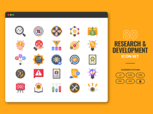 80 Innovation Icon Set - Flat Icons
