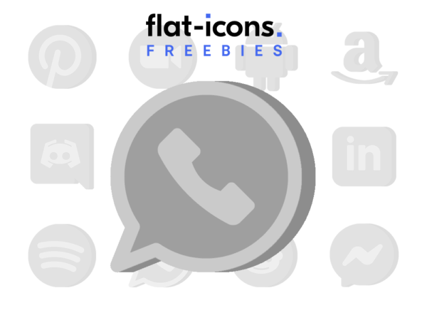 Gray WhatsApp Icon - Free - Flat Icons