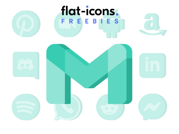 Teal Gmail Icon - Free - Flat Icons