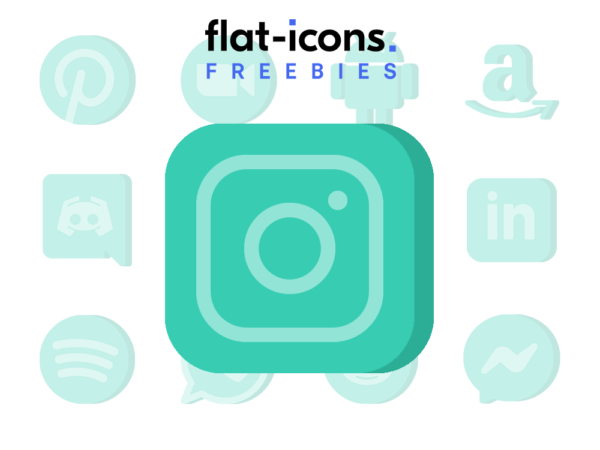 Teal Instagram Icon - Free - Flat Icons