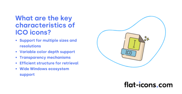 ICO icons: definition, key characteristics, uses, and examples - Flat Icons