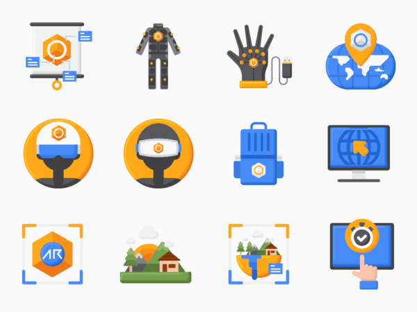 65 Mixed Reality Icon Set - Flat Icons