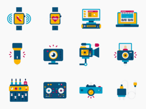 70 Tech Devices Icon Set - Flat Icons