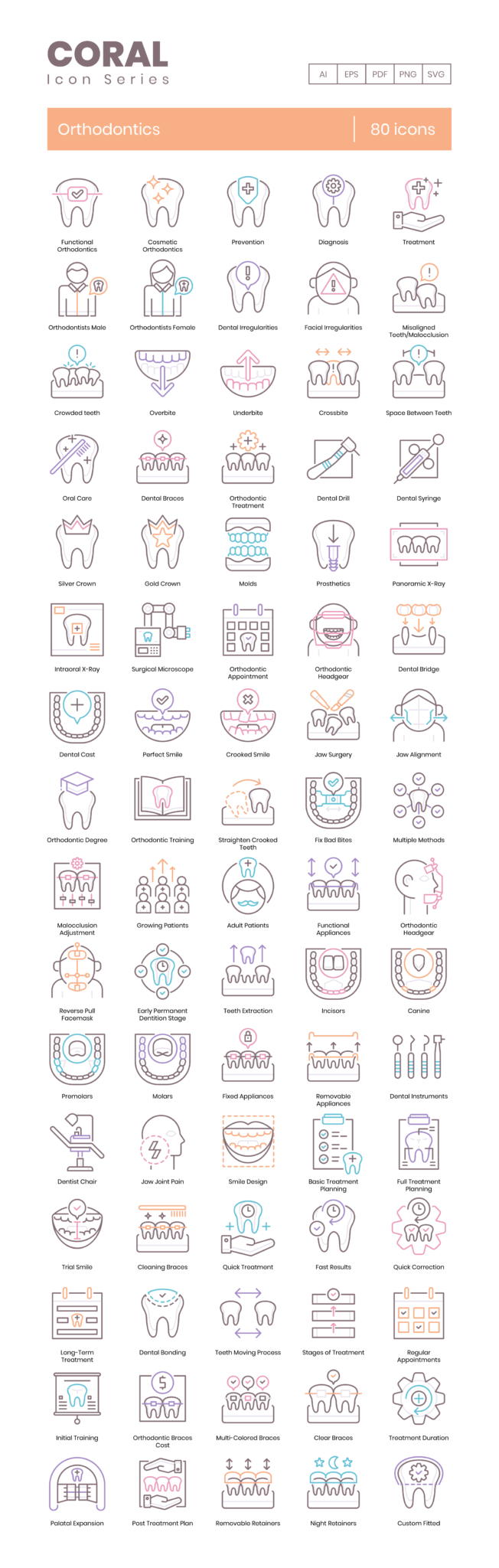 80 Smile Fix Icon Set - Flat Icons