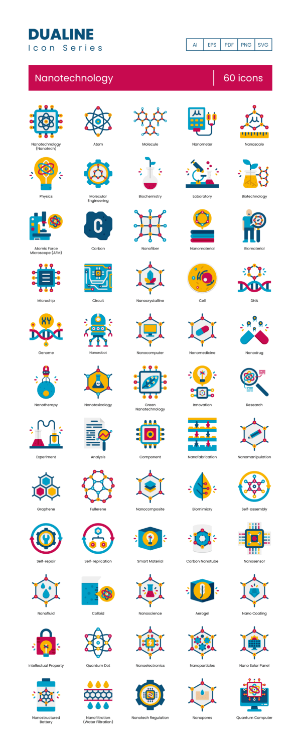 60 Nano Icon Set - Flat Icons