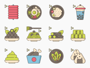 75 Global Food Icon Set - Flat Icons