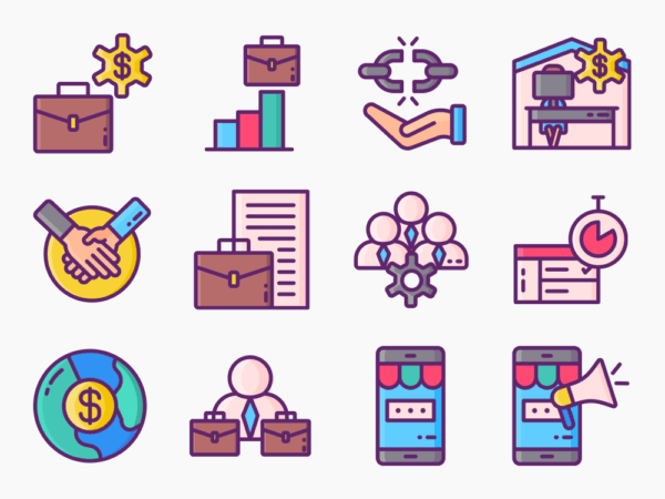 85 Gig Economy Icon Set - Flat Icons
