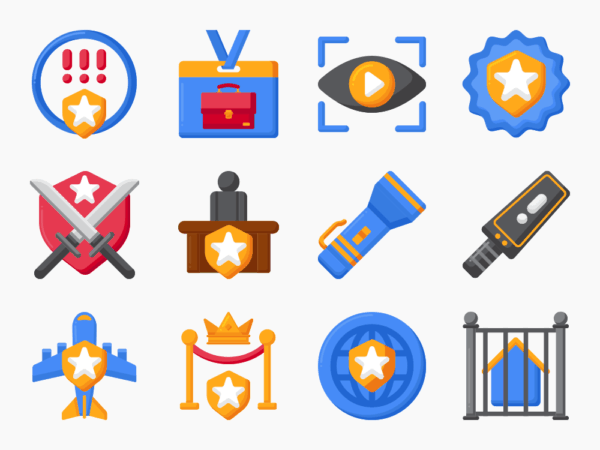80 Security Guard Icon Set - Flat Icons
