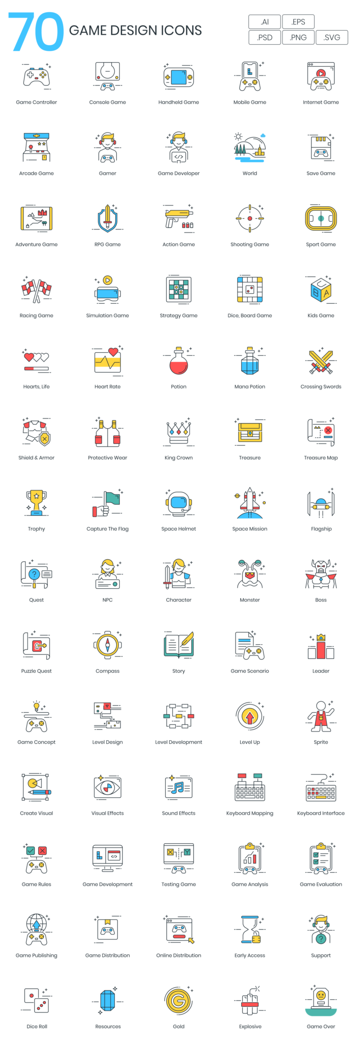 70 Interactive Design Vector Icons - Flat Icons