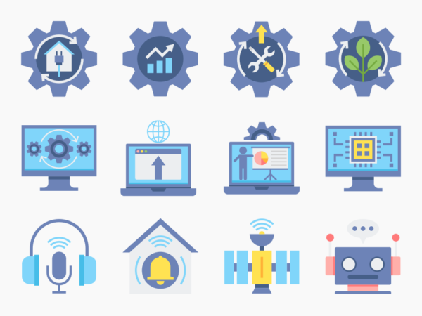 80 Smart Automation Icon Set - Flat Icons