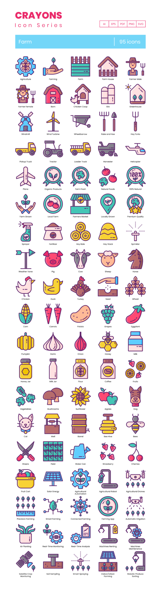 95 Homestead Icon Set - Flat Icons